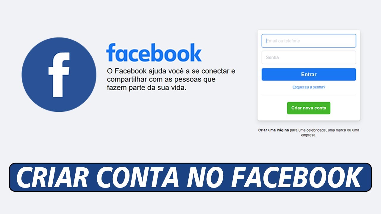 Como CRIAR uma CONTA no Facebook pelo Computador (PC) 2023 - YouTube