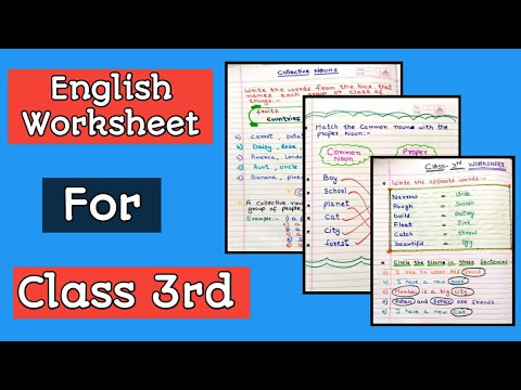 Class 3rd English Worksheet//English Worksheet for Grade 3rd ...