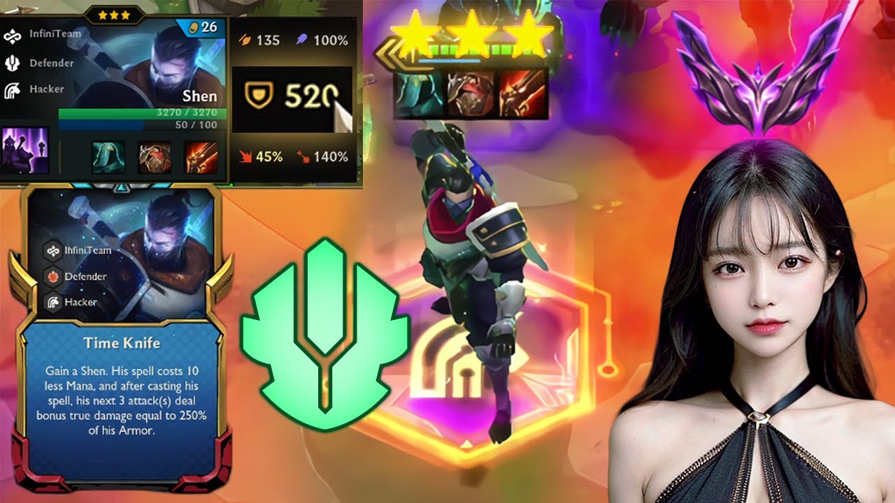 3 Star Shen with Time Knife Hero augment | TFT - YouTube