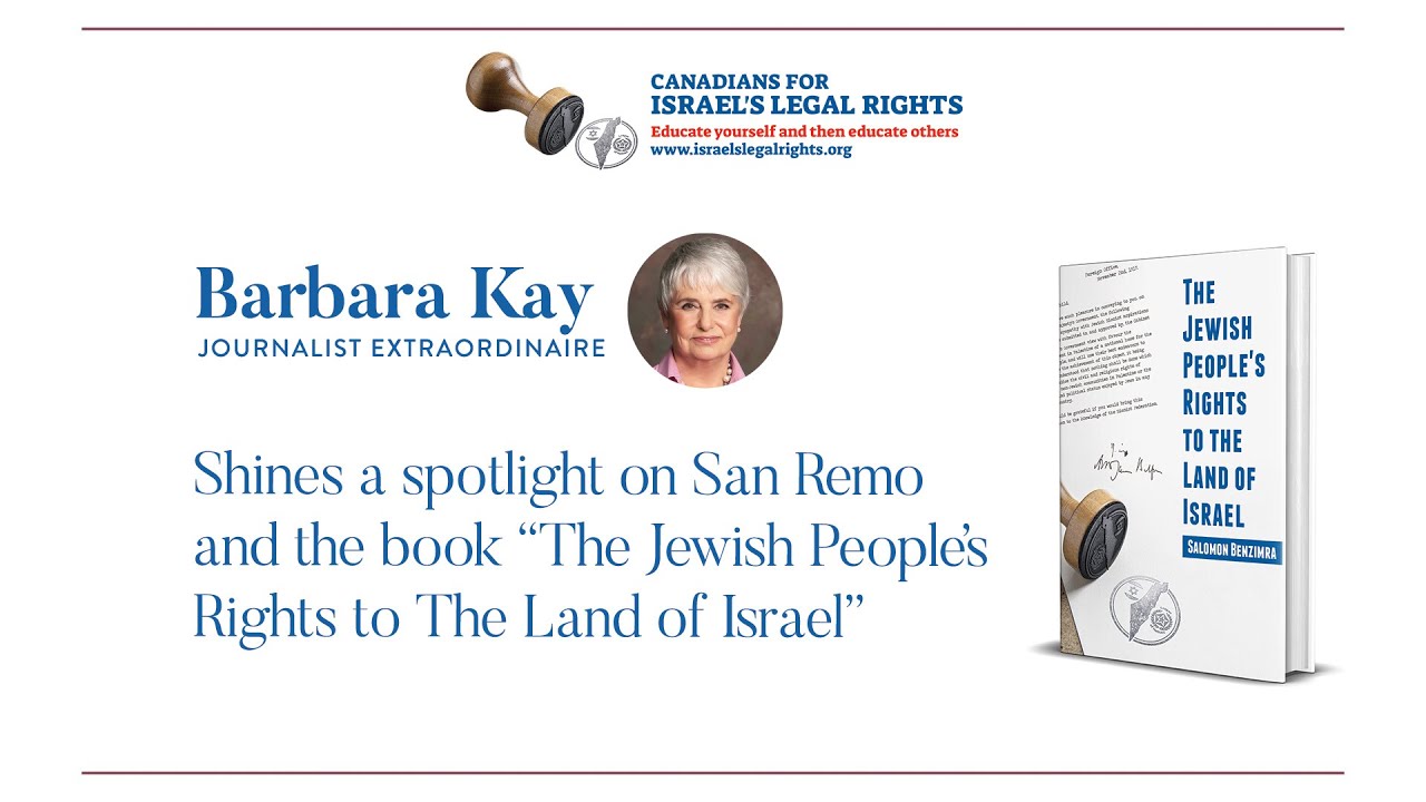 Barbara Kay shines a spotlight on San Remo and The Jewish People's ...