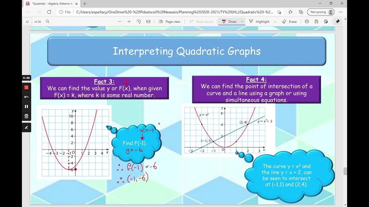 Interpreting Quadratic Graphs - YouTube