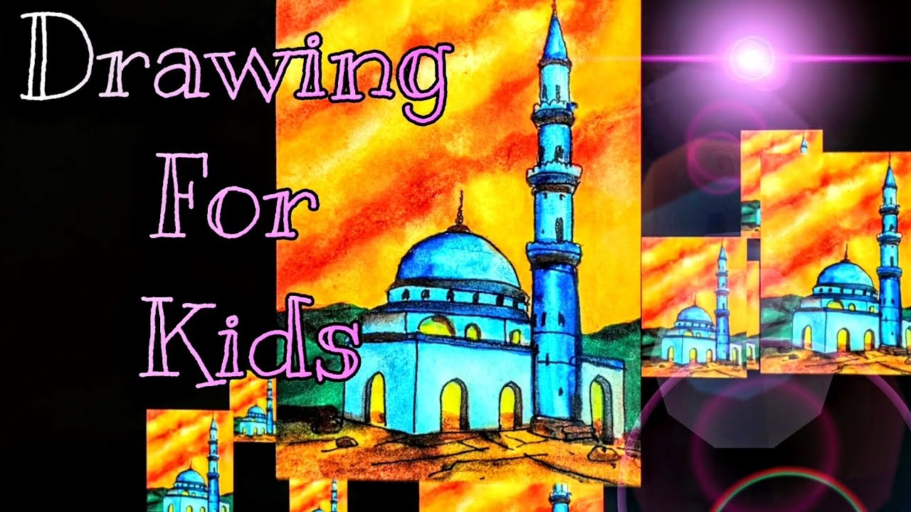 Easy Watercolor Mosque Painting for Kids | Step-by-Step Tutorial - YouTube