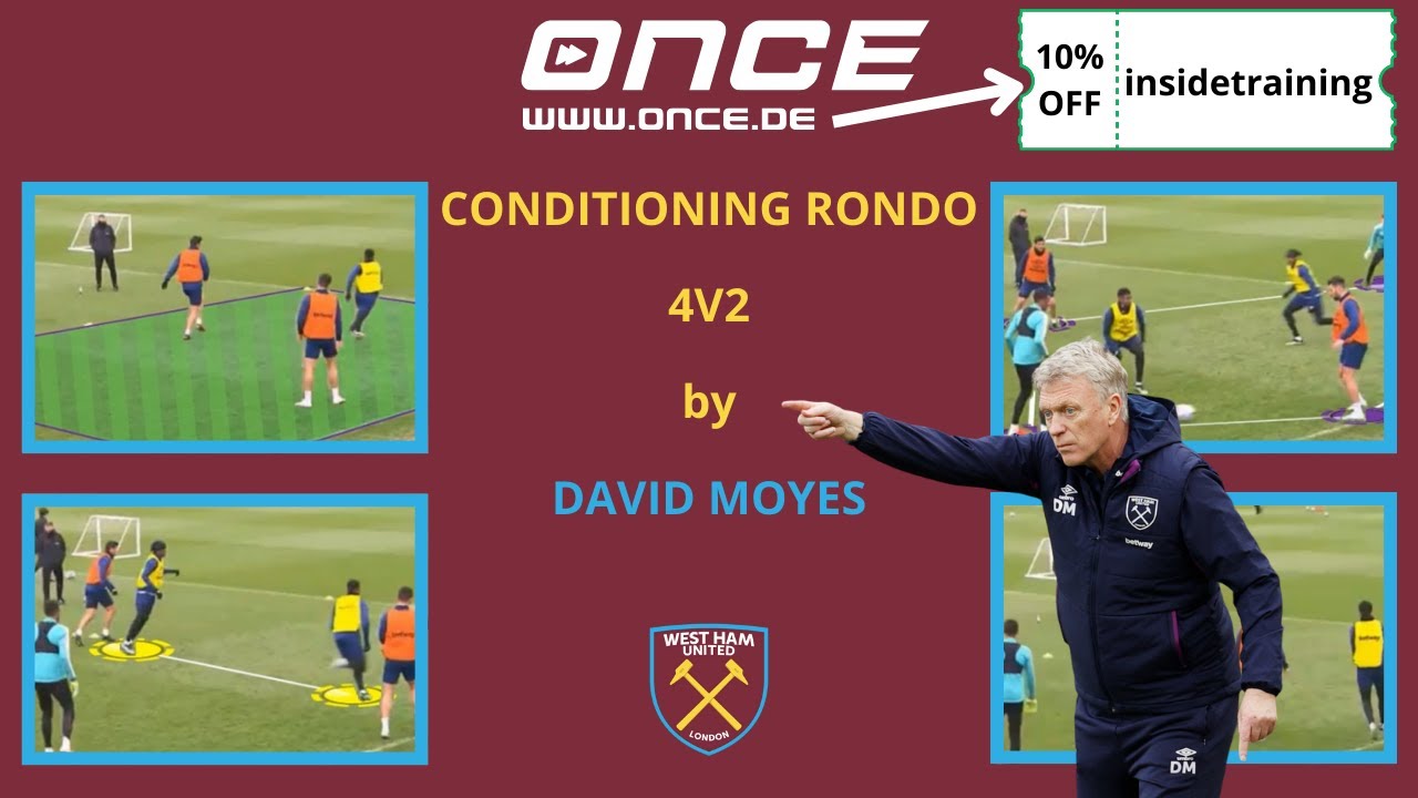 West Ham FC - 4v2 conditioning rondo by David Moyes - YouTube