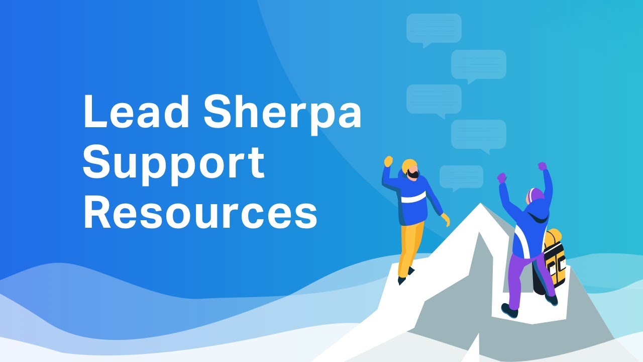 Lead Sherpa Support Resources - YouTube