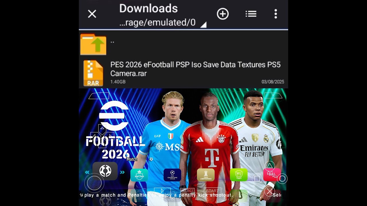 How to Extract & Setup eFootball PES 2026 PPSSPP ISO + Savedata ...