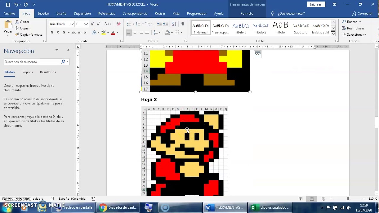 Explicación dibujo en Excel grado tercero - YouTube