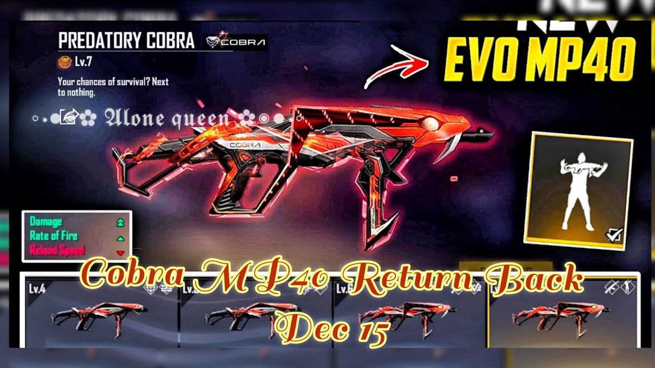Cobra MP40 Return Back In Indian Server / Dec 15 / New Update mp5 ...