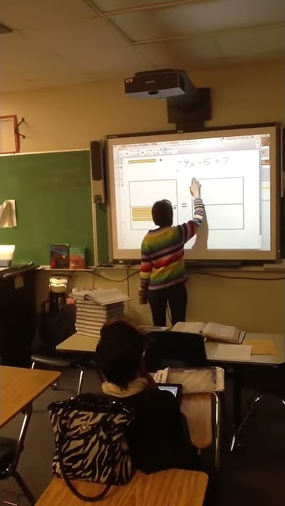 Student manipulatives at SMARTboard for solving equations - YouTube