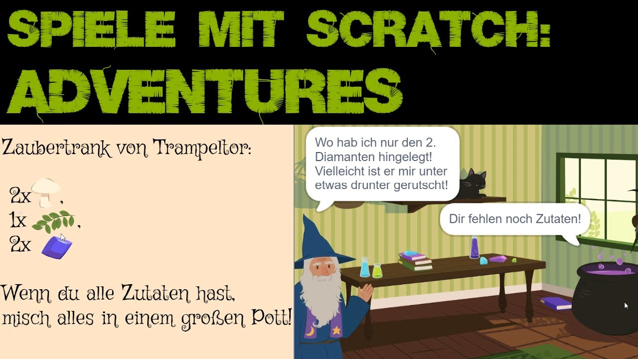 Adventure mit Scratch programmieren | Anleitung und Ideen | Wizard ...