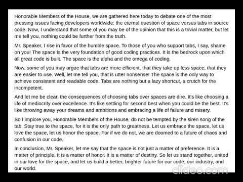 chatGPT has some strong opinions about spaces vs tabs in source code ...