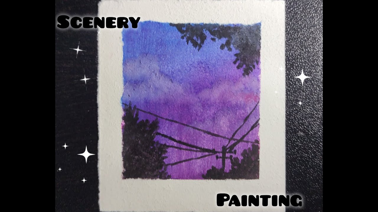 How to draw scenery step by step | scenery painting | watercolor ...