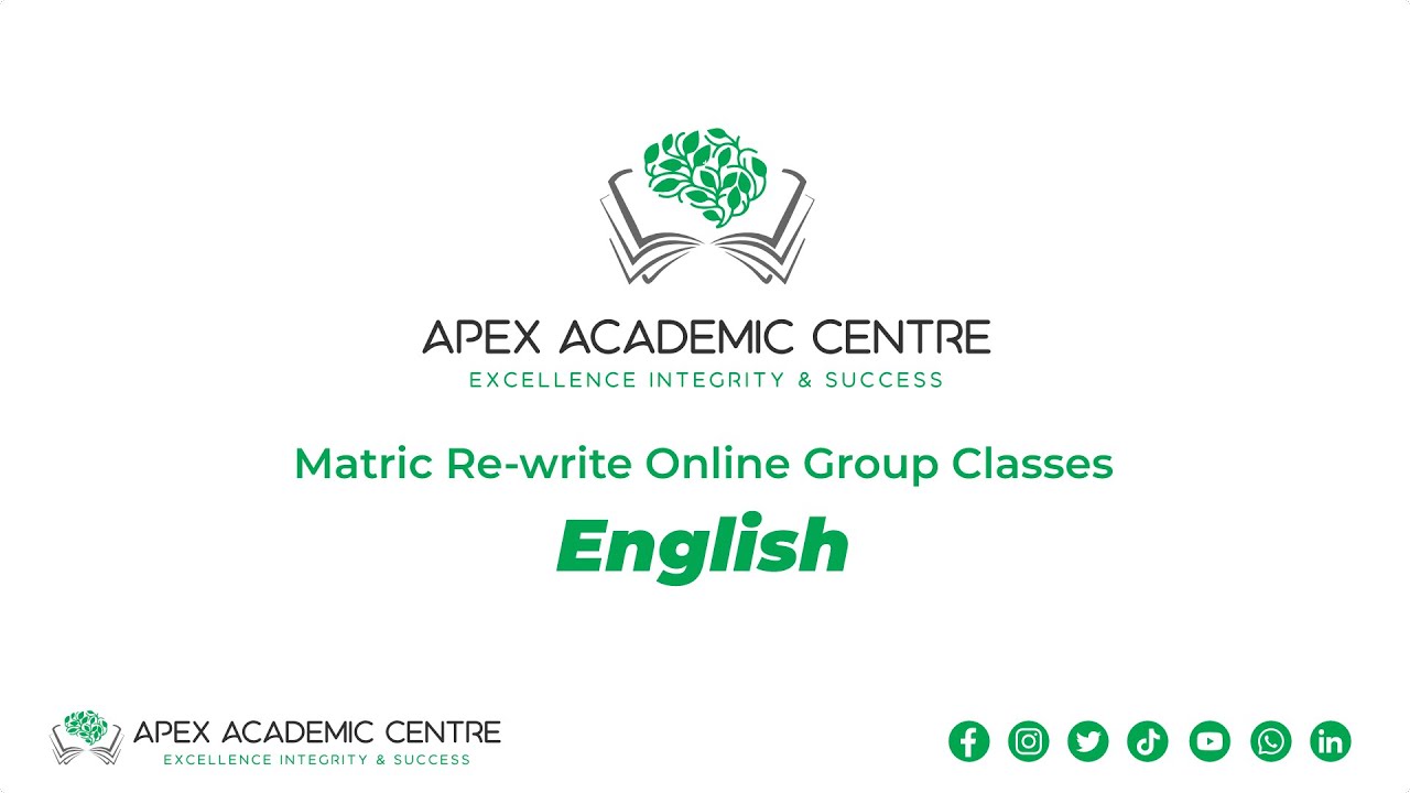 Matric Rewrite Online Group Class – English Home Language | Apex ...