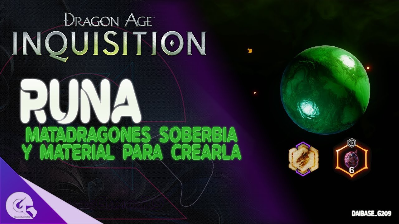 Runa matadragones soberbia y material para crearla | Dragon Age ...
