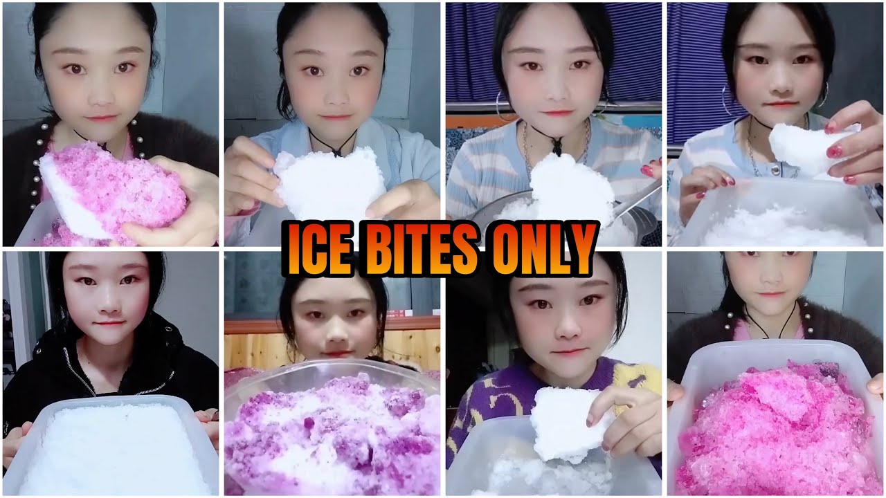 CRUNCHY FLAVOURED HARD ICE / ICE EATING ONLY BITES EATING COMPILATION ...