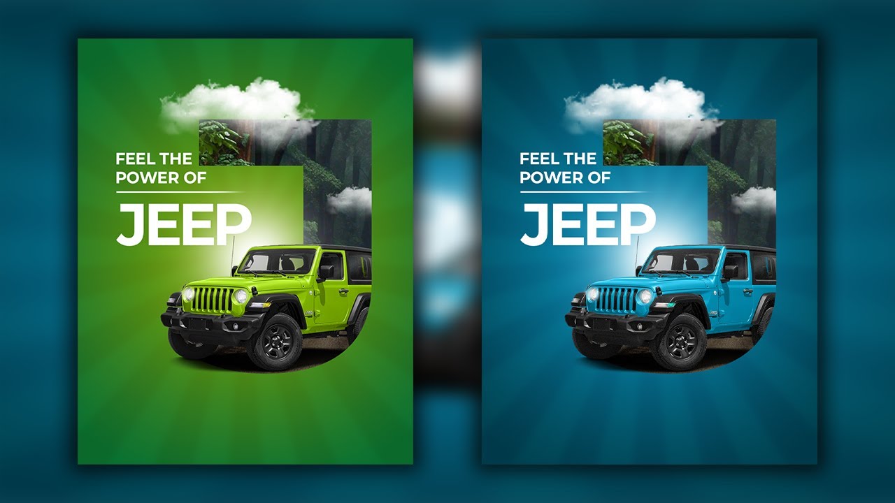 Photoshop Design Jeep Poster - YouTube