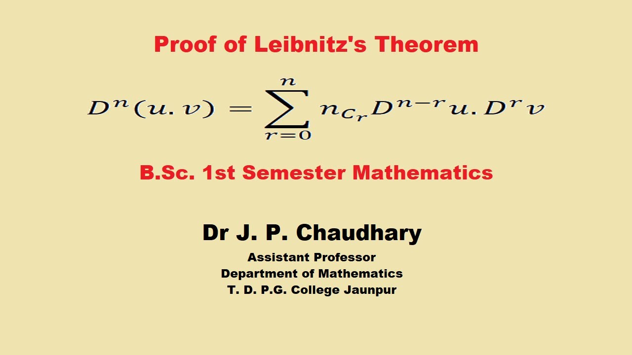 Leibnitz Theorem | Successive Derivatives - YouTube
