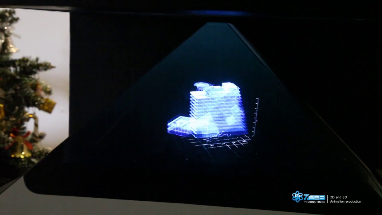 Holographic 3D projection video of the building - YouTube