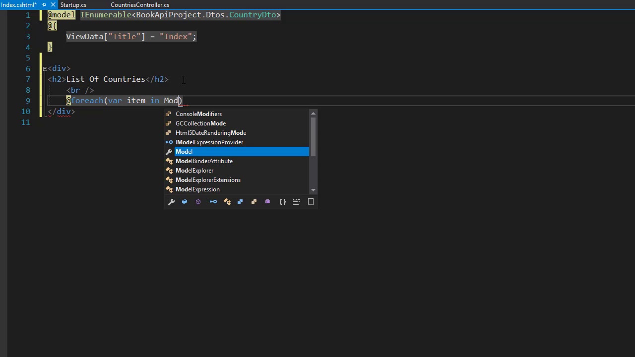 Consume Web Api In Aspnet Core Mvc Countries View 1640 Youtube