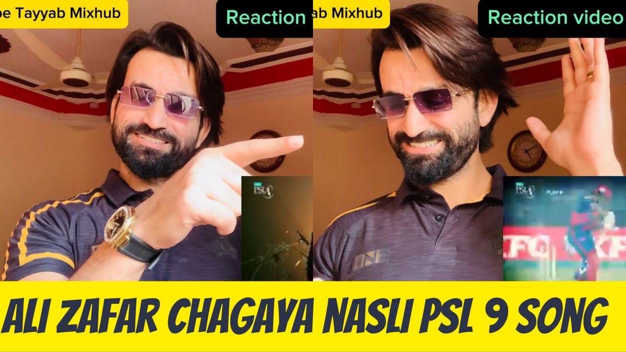 psl 9 song 2024 ali zafar | khul ke khel psl 9 song reaction | reaction ...