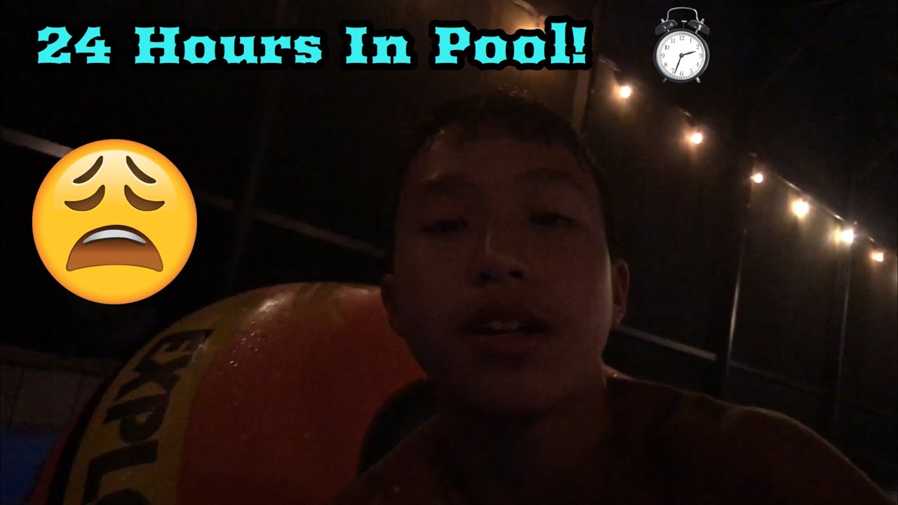 24 HOUR OVERNIGHT CHALLENGE IN MY POOL! - YouTube
