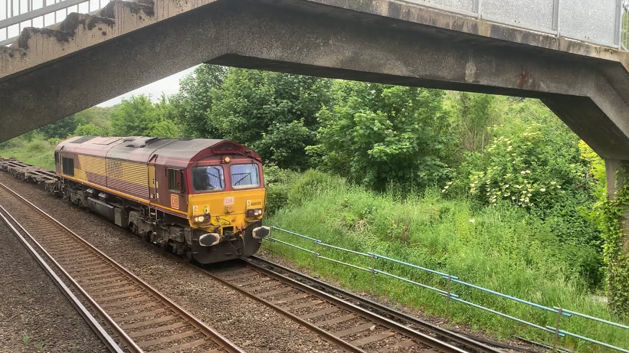 Class 66 + 444 Desiro | 66080 + 444003 + 444004 | SWR + DB Cargo UK ...