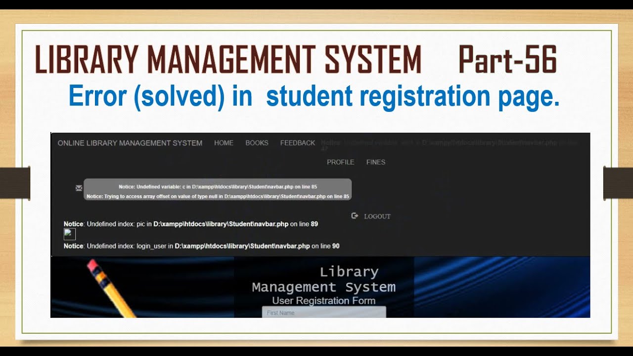 Student sign up page error (solved) | Library Management System part-56 ...