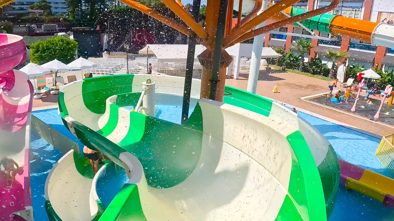 Aqua Fun City Water Park | Body Water Slide on-ride POV 4k - YouTube