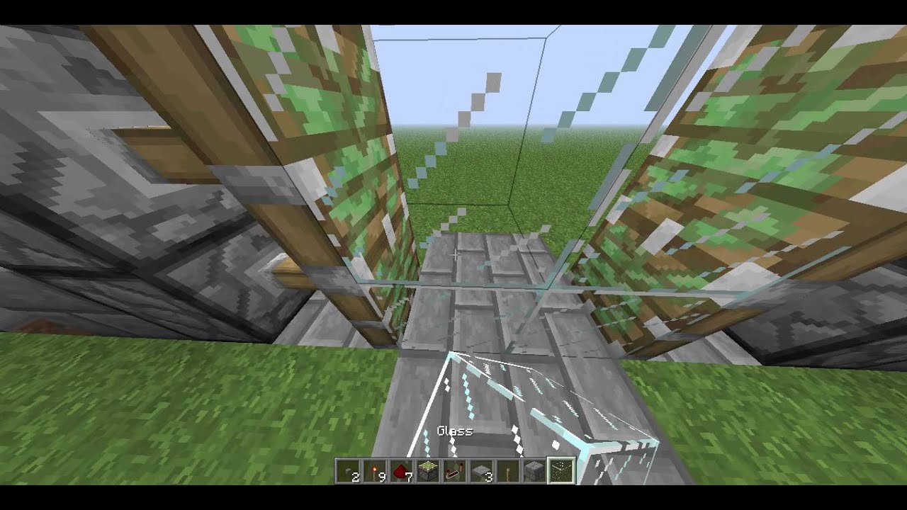 how to make a 3x3 pressure plate redstone door - YouTube