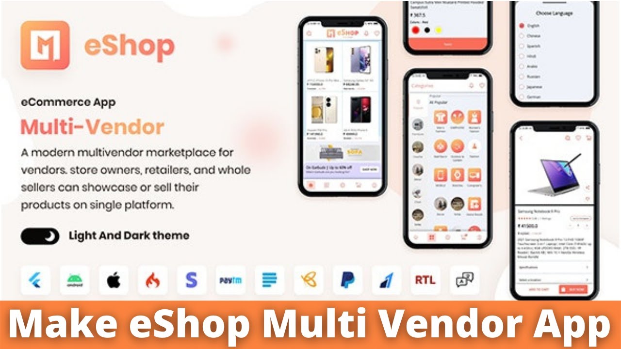 eShop - Flutter Multi Vendor eCommerce Full App | eShop Multi Vendor User App, Seller App ...
