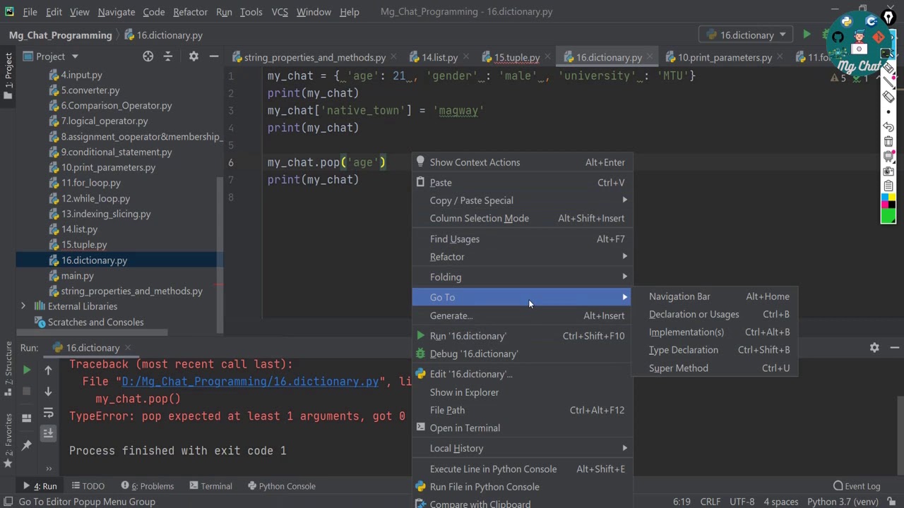 Python ( Myanmar ) : 5.5. Dictionary - YouTube