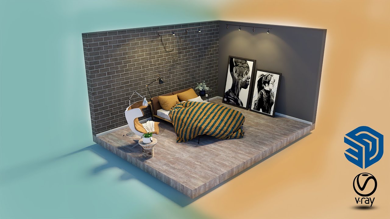 How to create Isometric 3D Room Renders - SketchUp + Vray in Hindi #iso ...