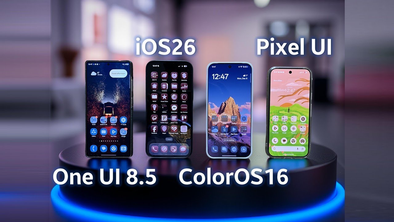 One UI 8.5 vs iOS26 vs ColorOS16 vs Pixel UI: System Wide Icon Theming ...
