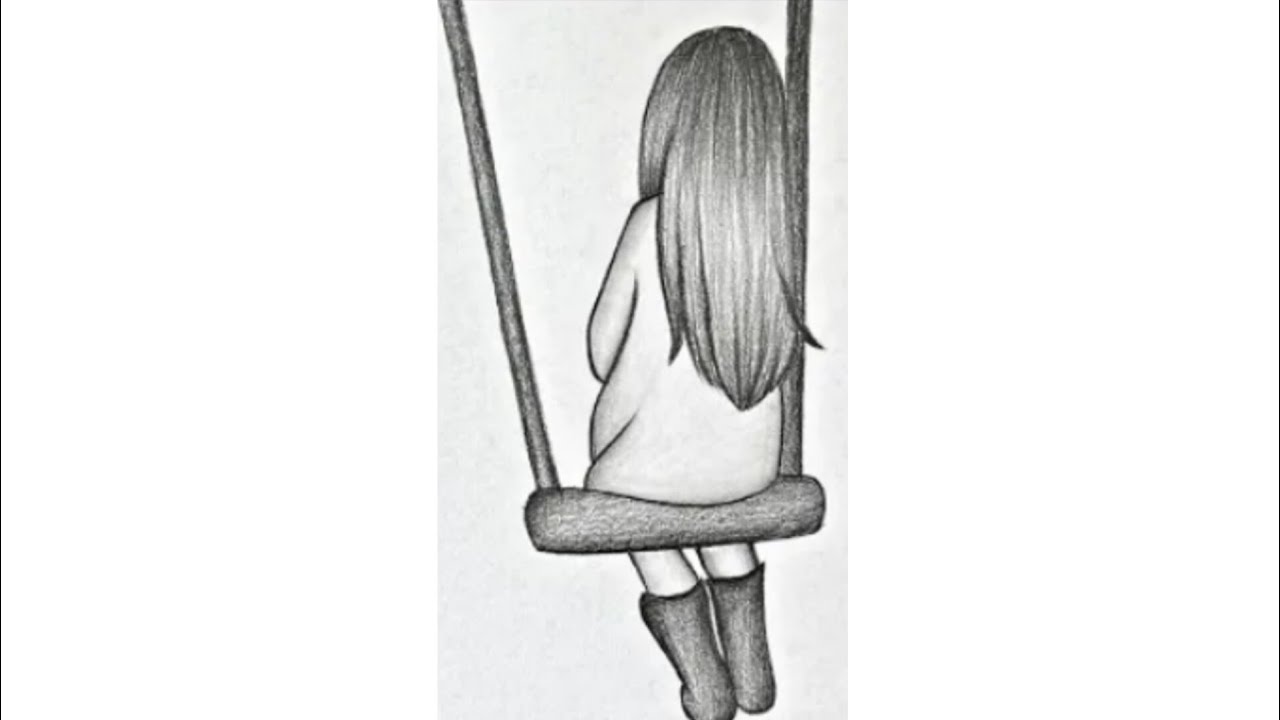 Girl😍 from back side drawing # Easy drawings step by step # How to draw ...