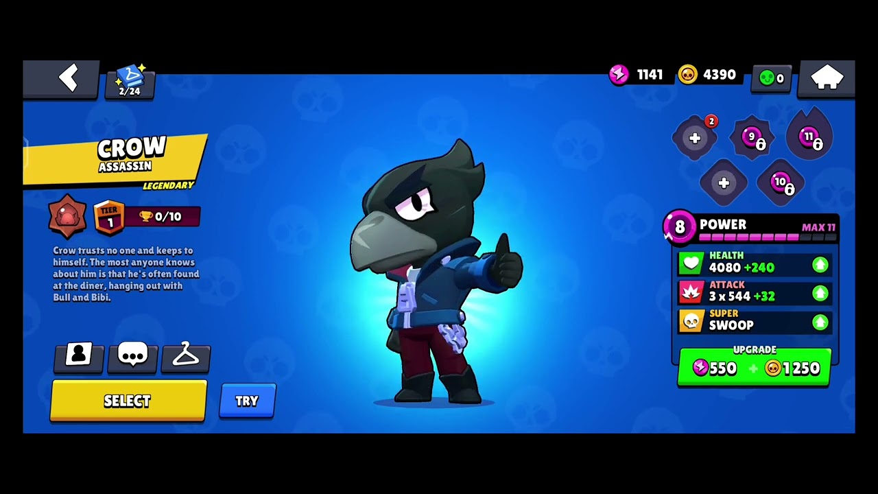 Upgrading *CROW* LEVEL 1 TO 9 | STAR Brawlers | - YouTube