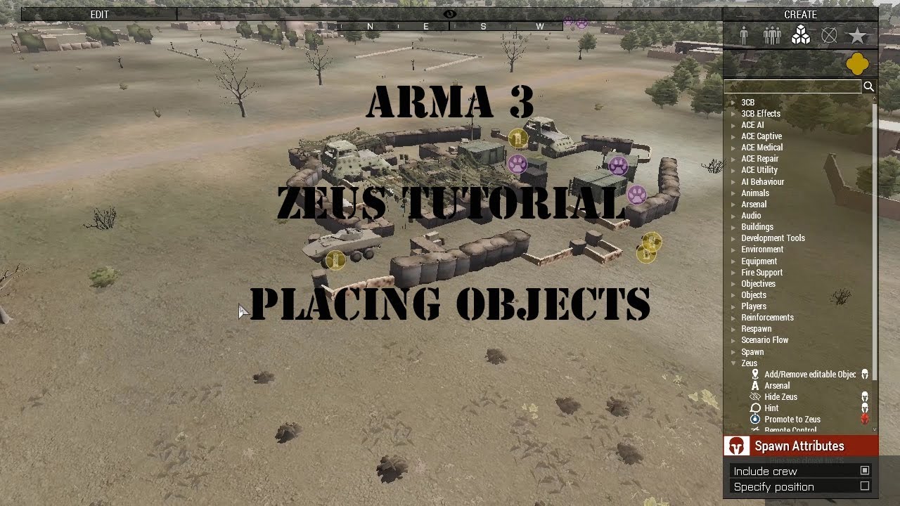 Arma3 - Zeus Tutorial - Placing Objects - YouTube