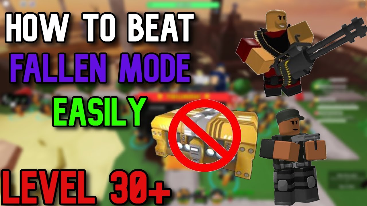 HOW TO BEAT FALLEN MODE EASY LEVEL 30+ | ROBLOX Tower Defense Simulator ...