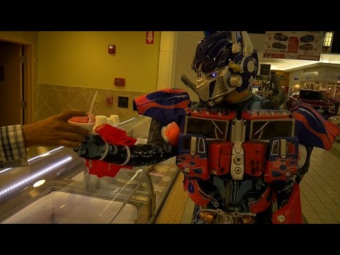 JT Turns Into OPTIMUS PRIME Funny Video Malls Cute Puppy Ice Cream ...
