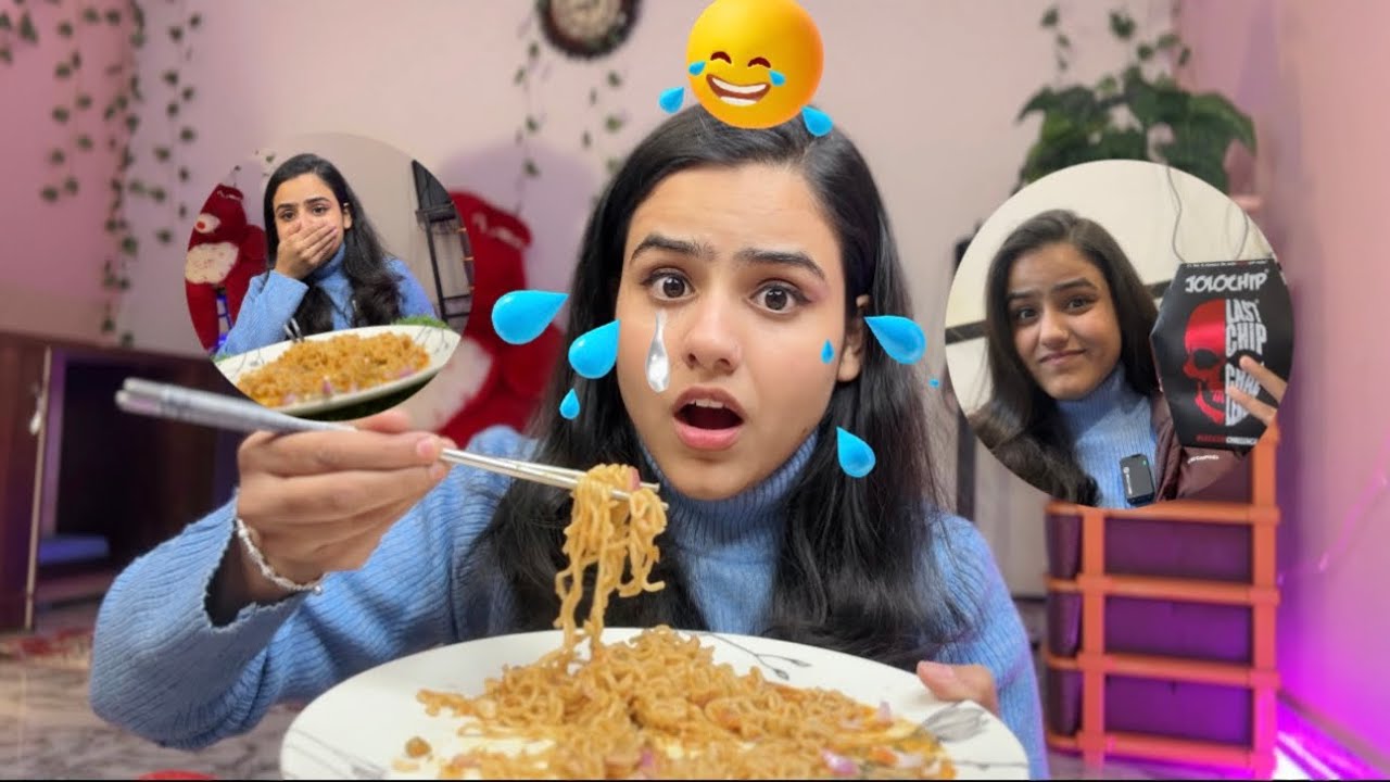 Eat Jolo chip + yippee Maggie with chopsticks || Zindagi main phli bar ...
