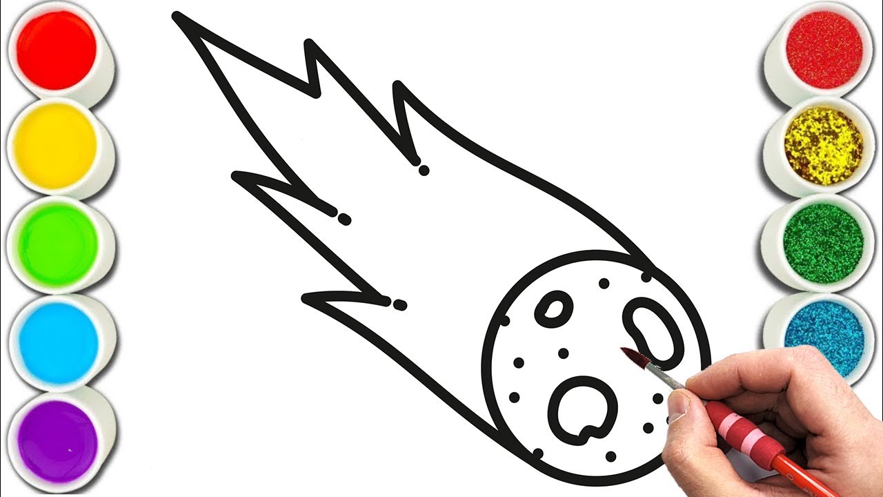 Asteroid Drawing, Painting & Coloring For Kids and Toddlers_ Child Art ...