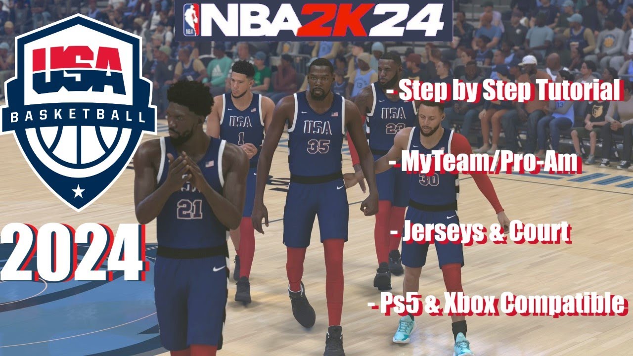 NBA 2k24 - Best MyTeam/Pro-Am Jerseys - Team USA 2024 - YouTube