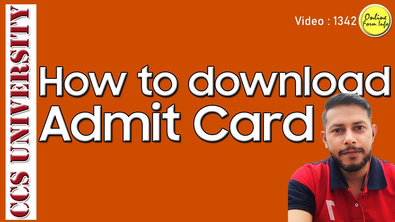 प्रवेश पत्र कैसे निकालें? How to download admit card? CCS University ...