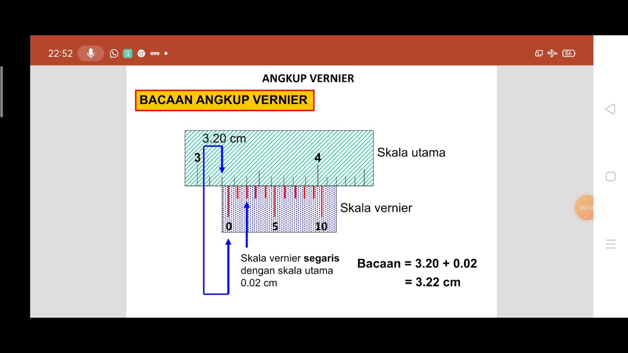1.4 contoh cara baca angkup vernier - YouTube