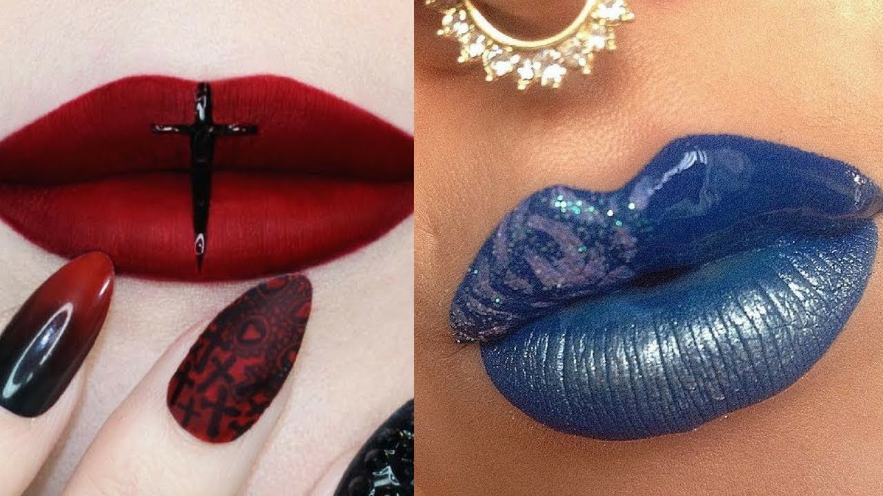 Lipstick Tutorial Compilation 💛💙 #1 - YouTube