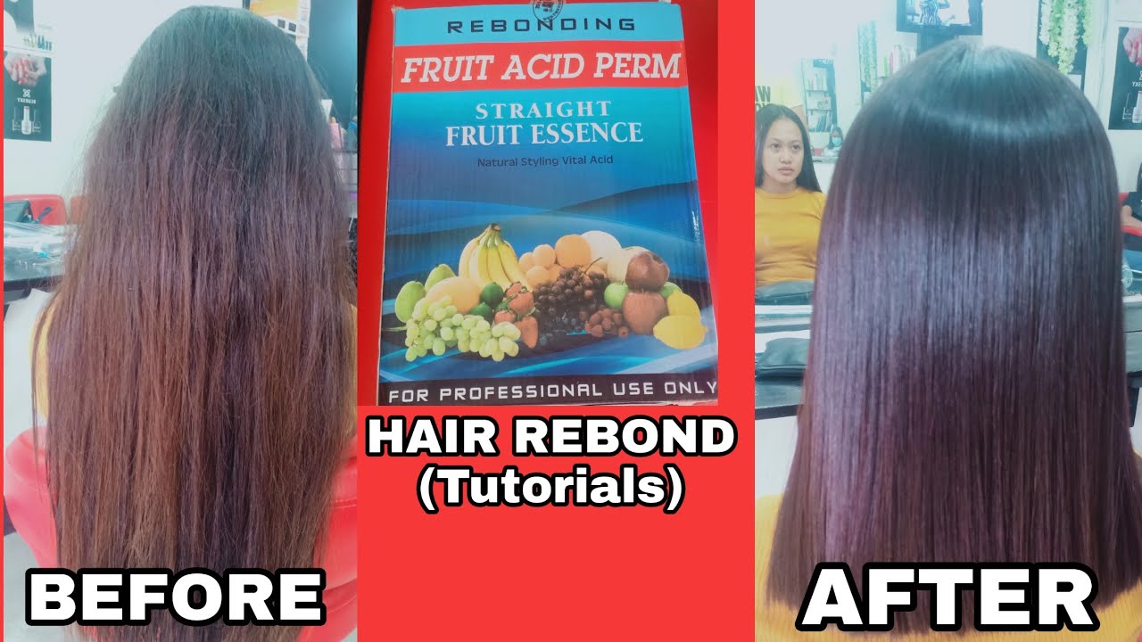 Paano mag hair Rebond Gamit ang FRUIT ACID PERM? perfect application of ...