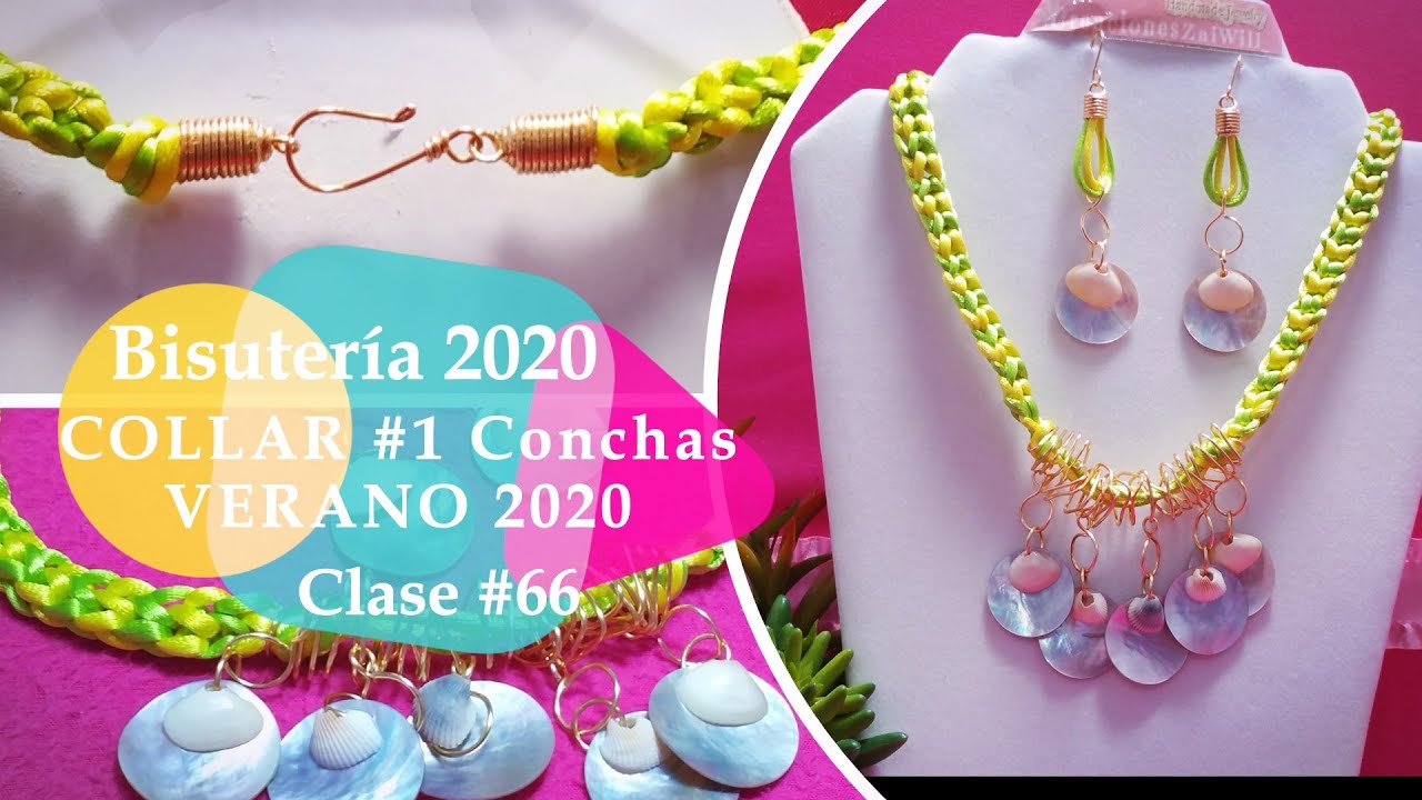 COMO HACER COLLARES TEJIDOS 📿| Caracoles🐌 Verano 2020 Bisuteria~Clase66 ...