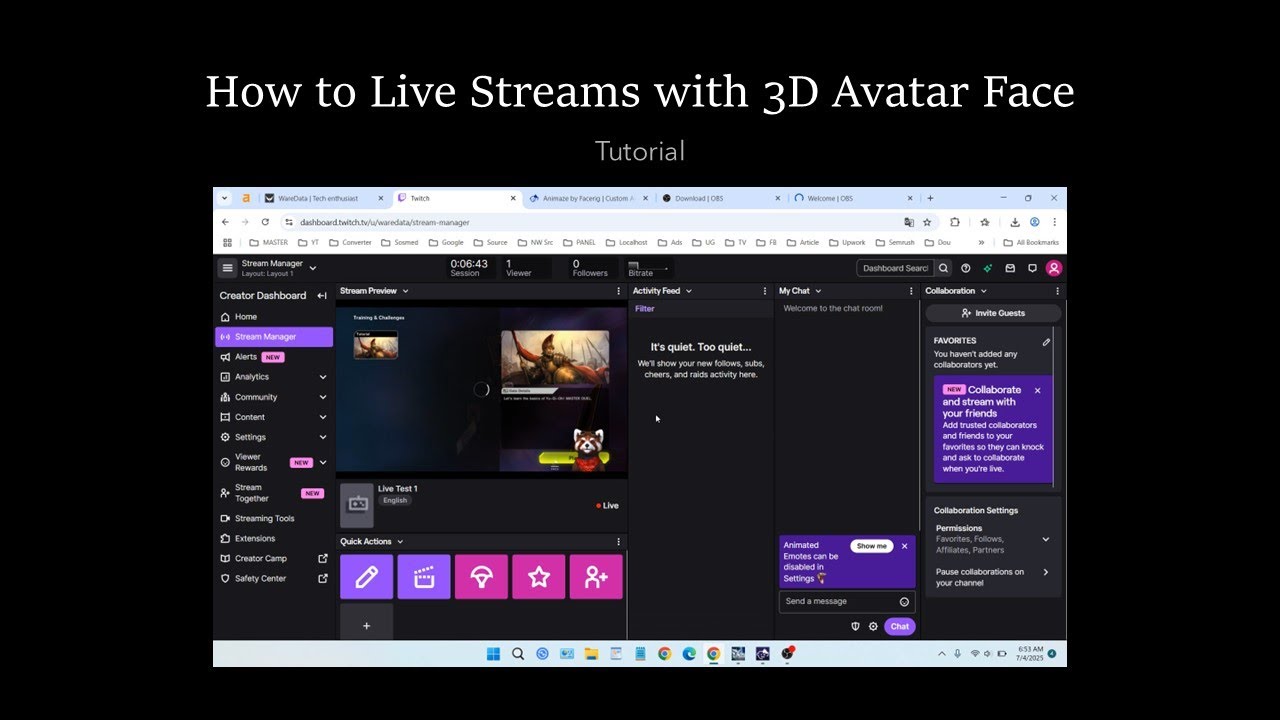 How to Live Streams with 3D Avatar Face - YouTube