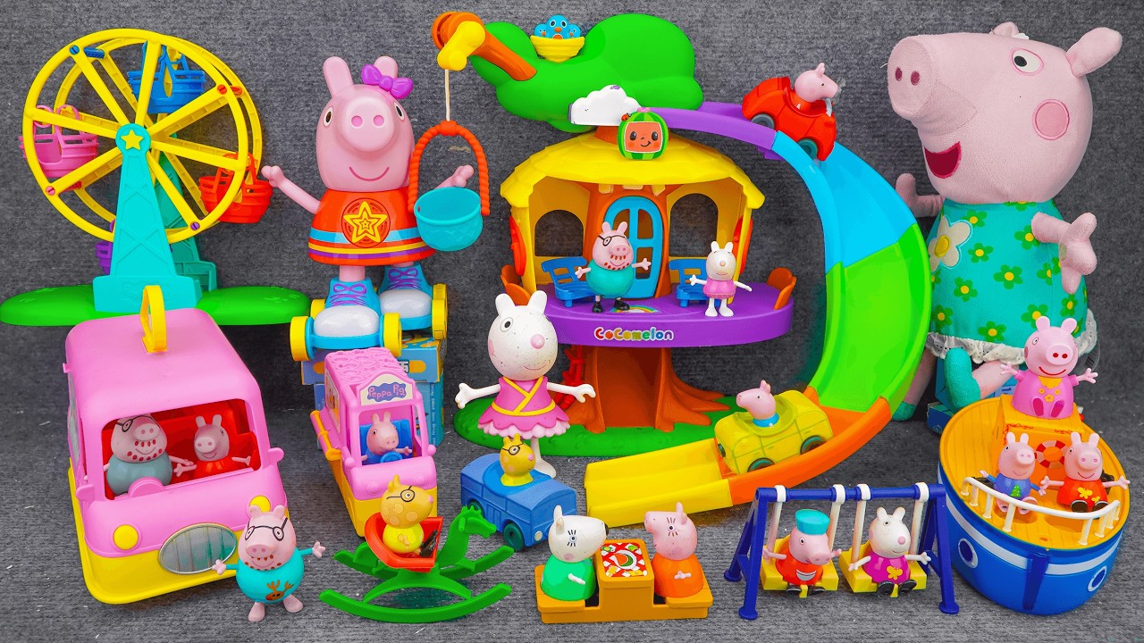 93 Minutes Satisfying with Unboxing Peppa Pig Slide Treehouse Playset ...