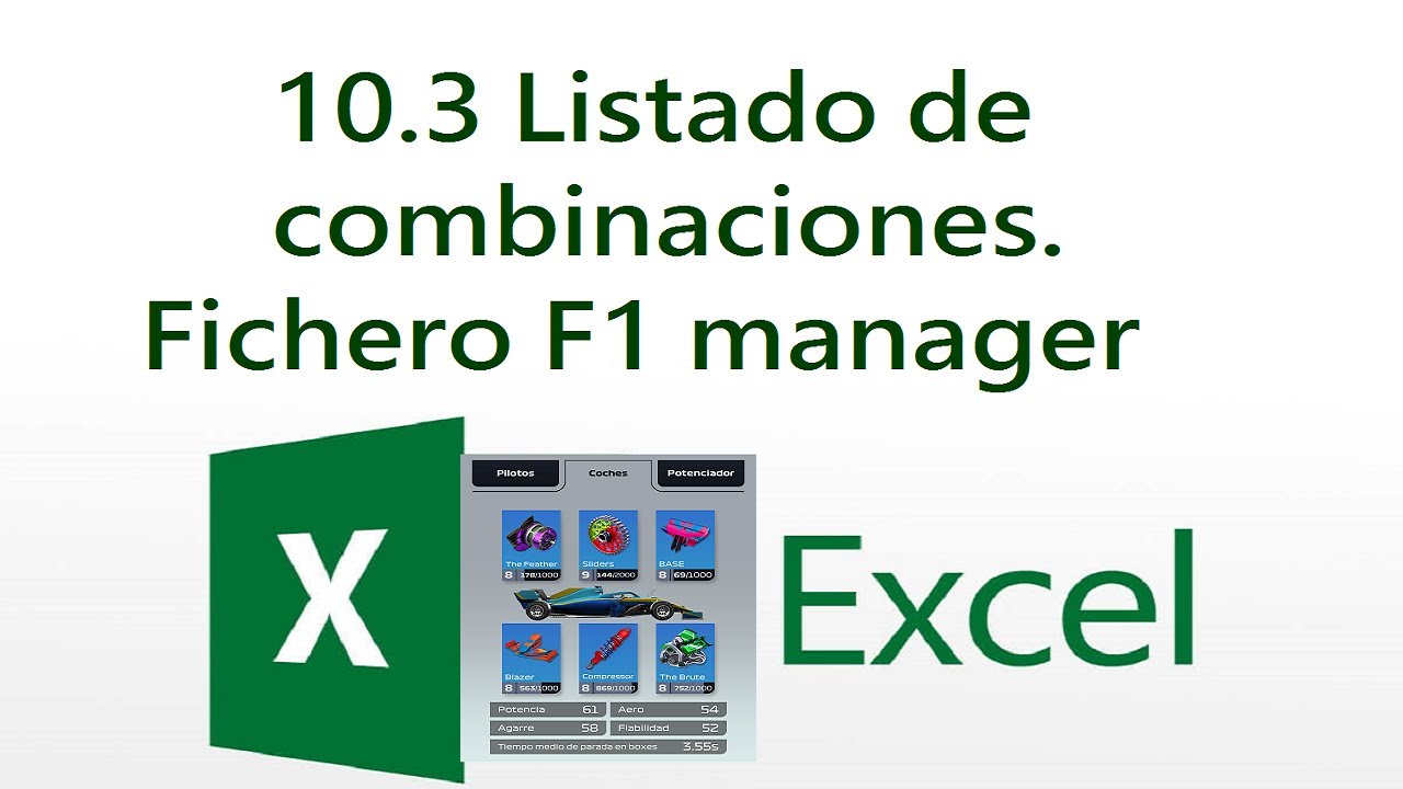 ⚡⚡ Mejor configuración para f1 manager ⚡⚡ Fichero excel F1 manager ...