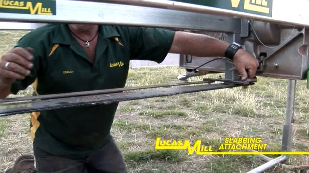Lucas Mill Slabbing Attachment - YouTube