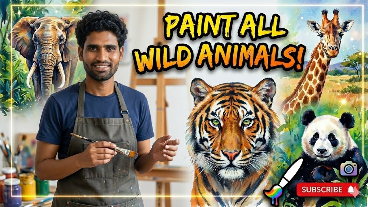 🦁🎨 | Realistic Wildlife Art Tutorial (Step-by-Step) - YouTube